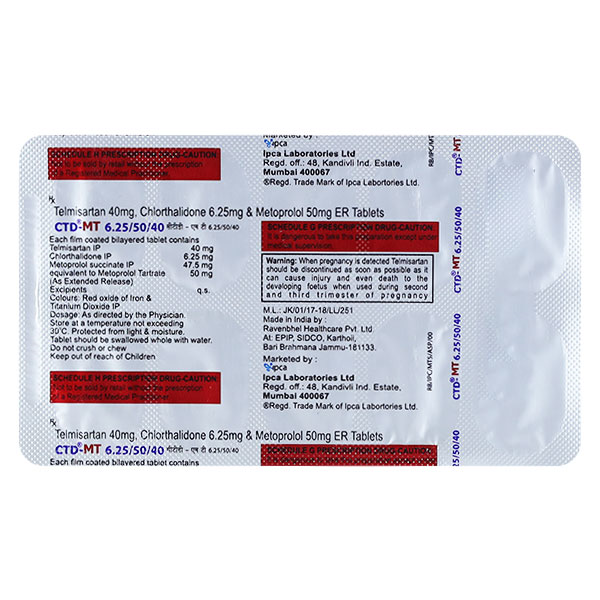 Ctd MT 6.25/50/40 Tablet – Ak Medical Hall